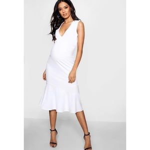 Boohoo | Dresses | Boohoo Maternity White Dress Sleeveless Sz 2 | Poshmark